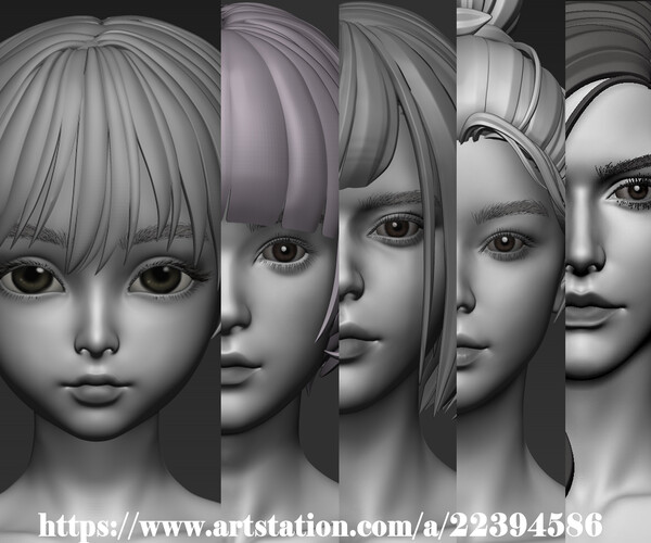 Artstation 5 Fine Looking Beautiful Female Basemesh From 6 To 40