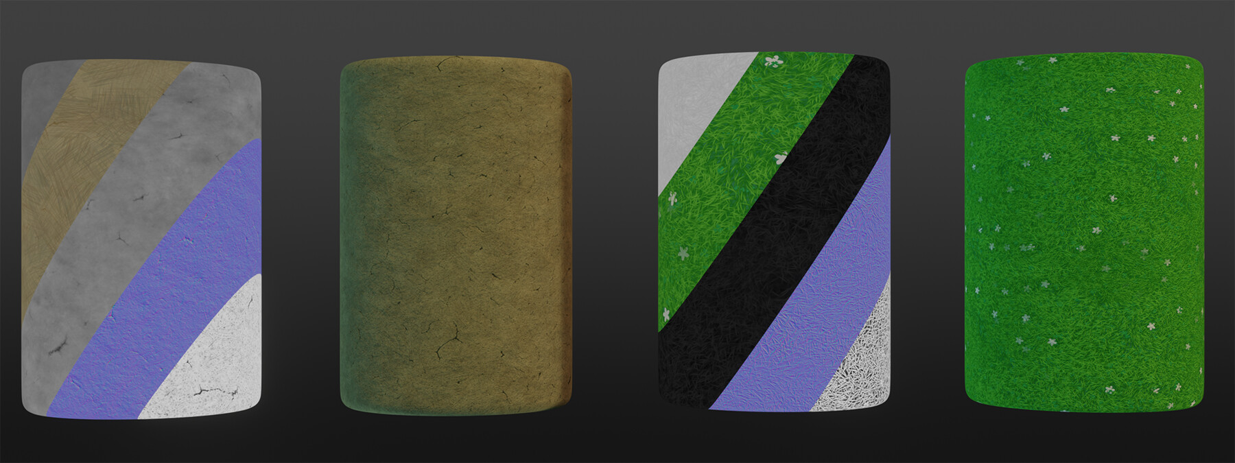 ArtStation - Material Pack Ground, Grass, Wood & Concrete | Game Assets
