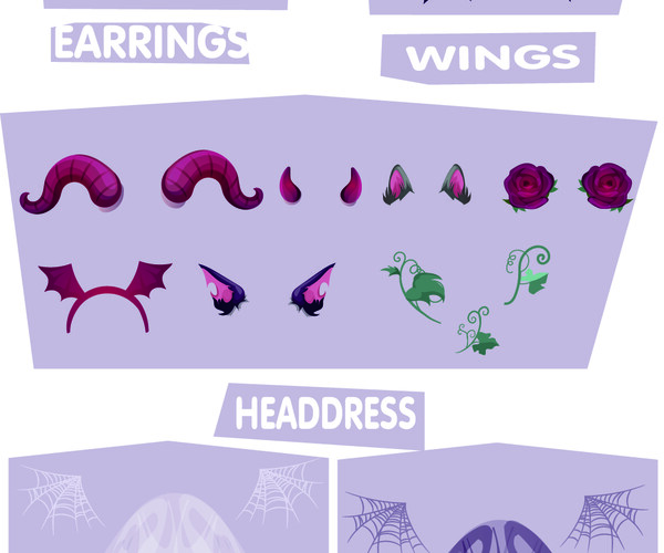 ArtStation - DARK_CARTOON_AVATAR / Cartoon girl face constructor ...