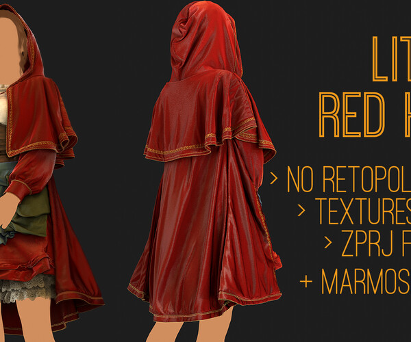 ArtStation - Medival outfit: Little Red Hood Marvelous Designer Project ...