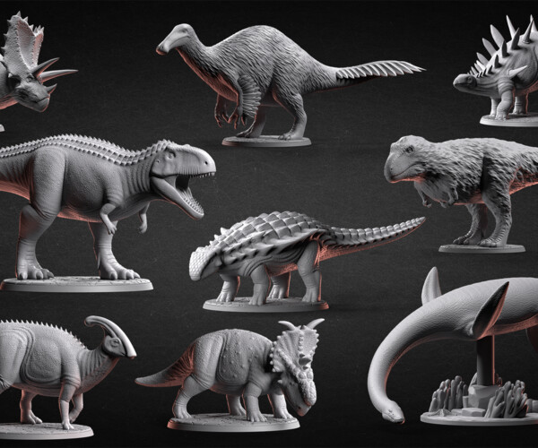 ArtStation - Dinosaur Bundle 2 - Dino Models for 3D-Printing | Resources