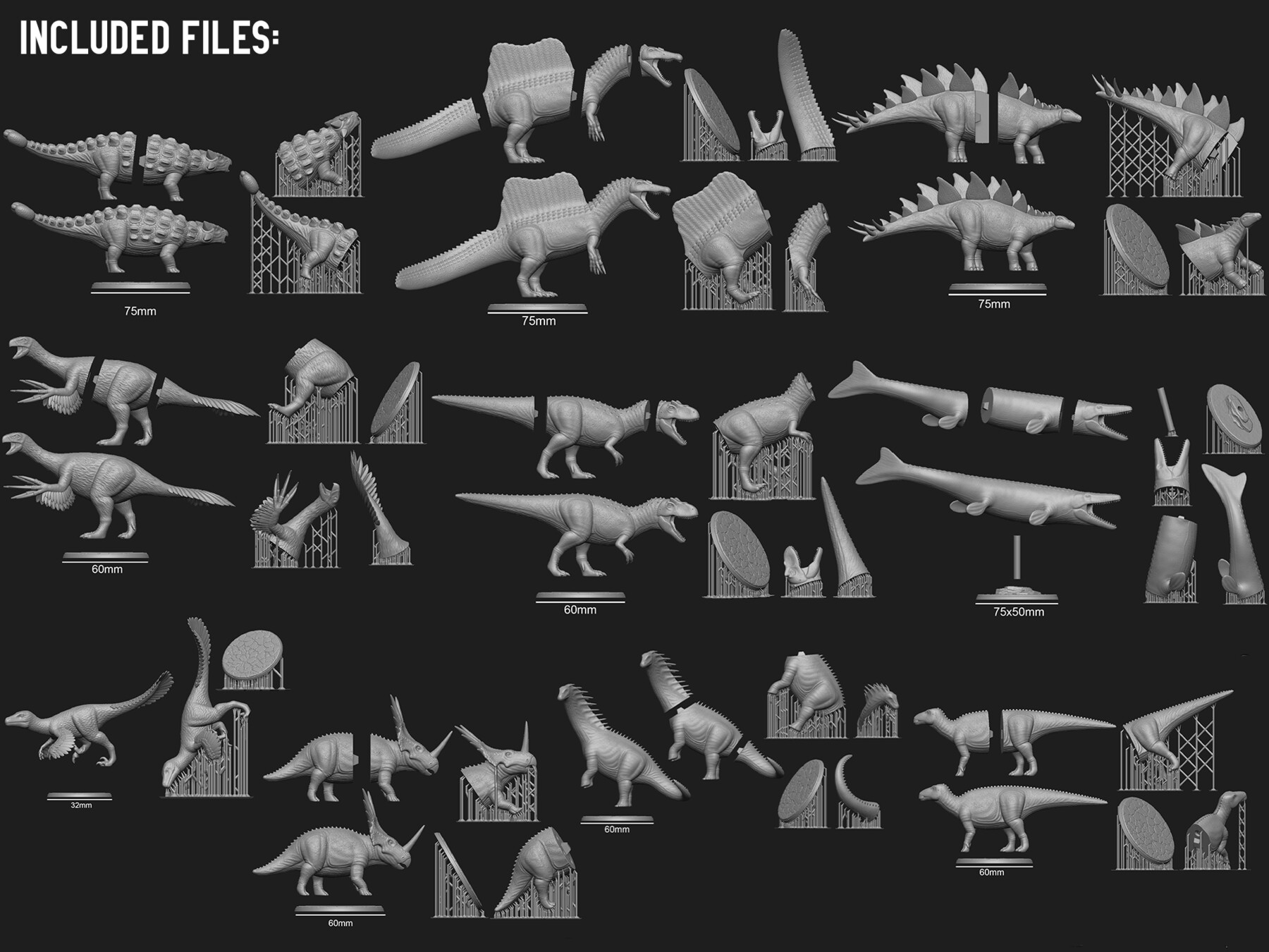 ArtStation - Dinosaur Bundle 3 - Dino Models for 3D-Printing | Resources