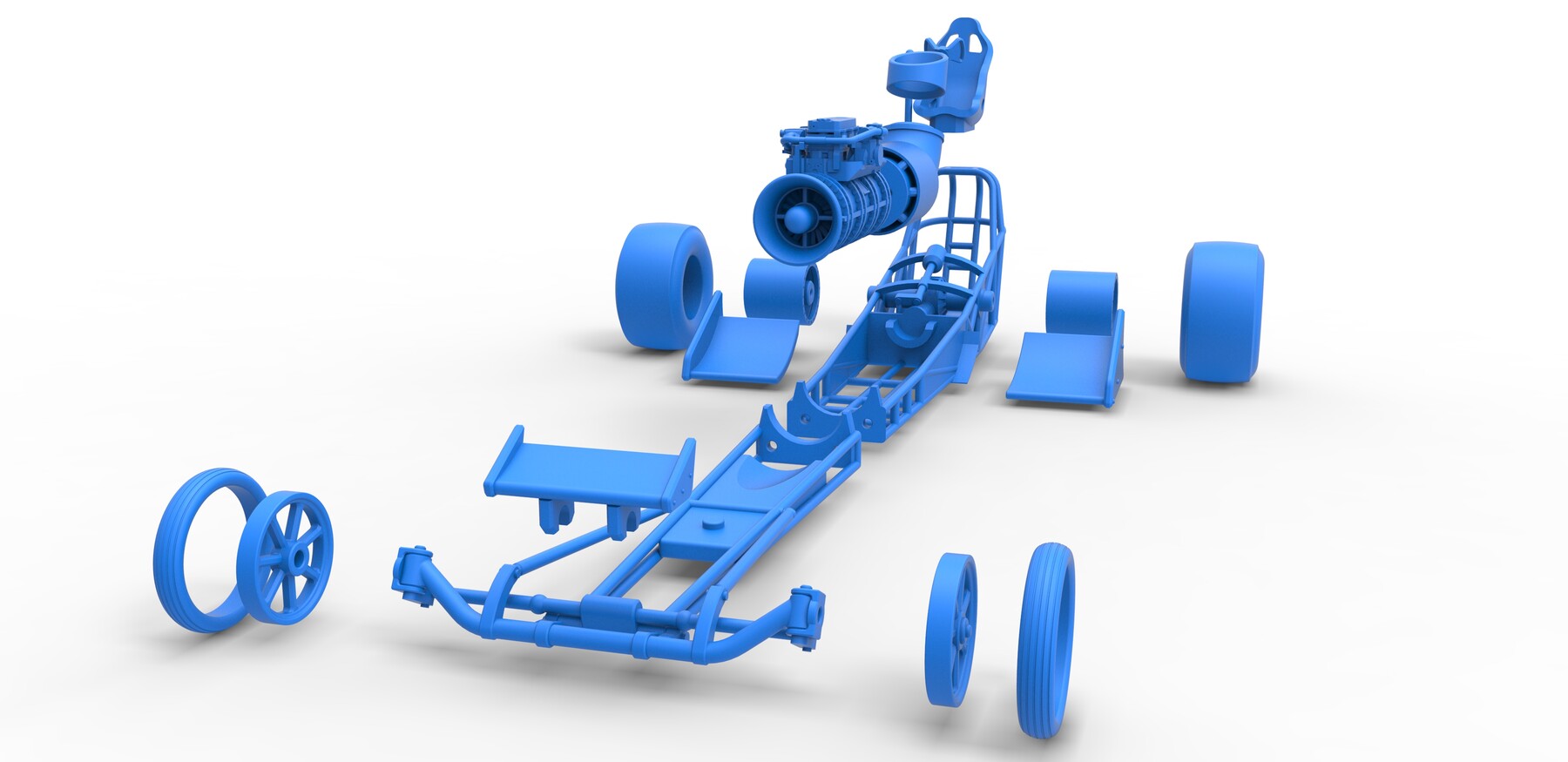 ArtStation - 3D printable Diecast Front engine jet dragster Scale 1:25 ...