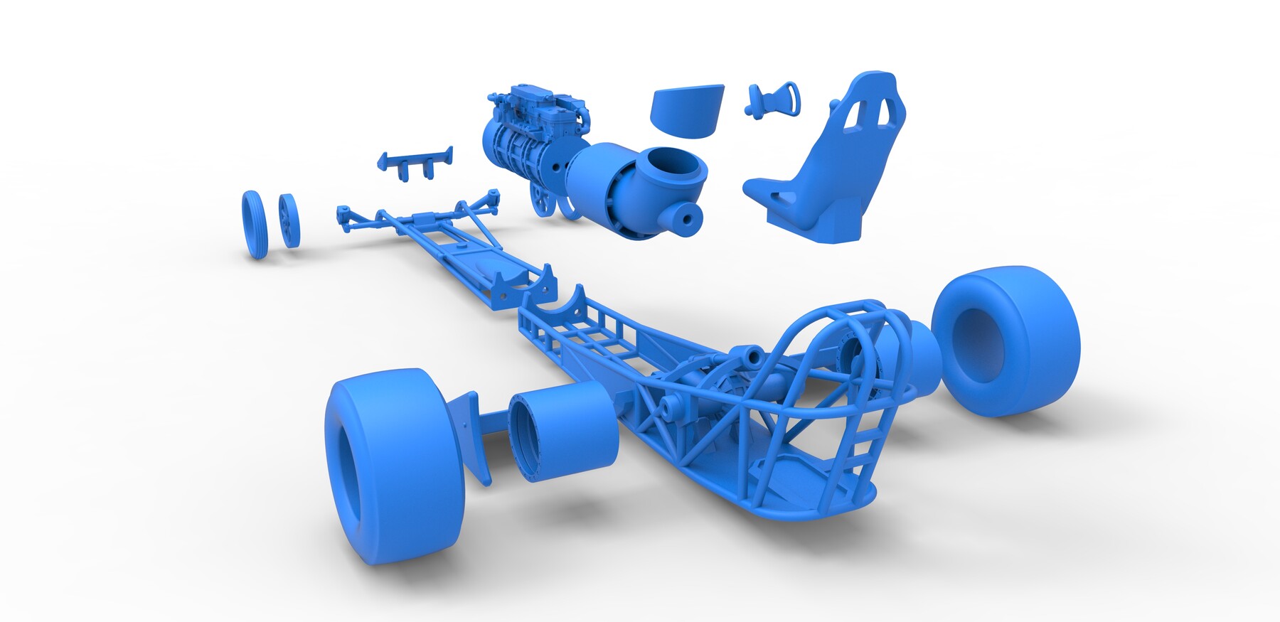 ArtStation - 3D printable Diecast Front engine jet dragster Scale 1:25 ...