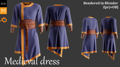 ArtStation - Tunic and Cloak. Marvelous designer and Clo3D. Zprj/OBJ ...