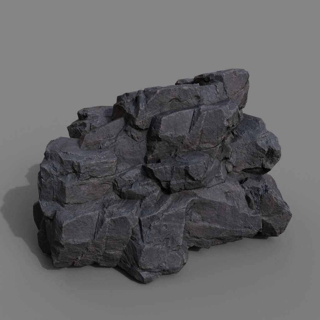 ArtStation - Low Poly Black Rock Formation 221219 - Ultra HD 16K ...