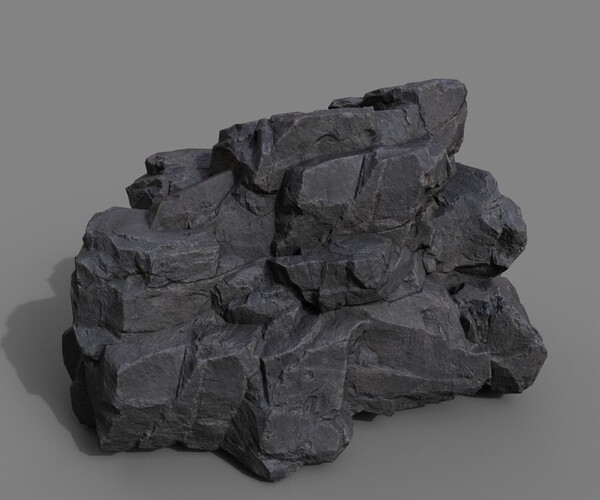 ArtStation - Low Poly Black Rock Formation 221219 - Ultra HD 16K ...
