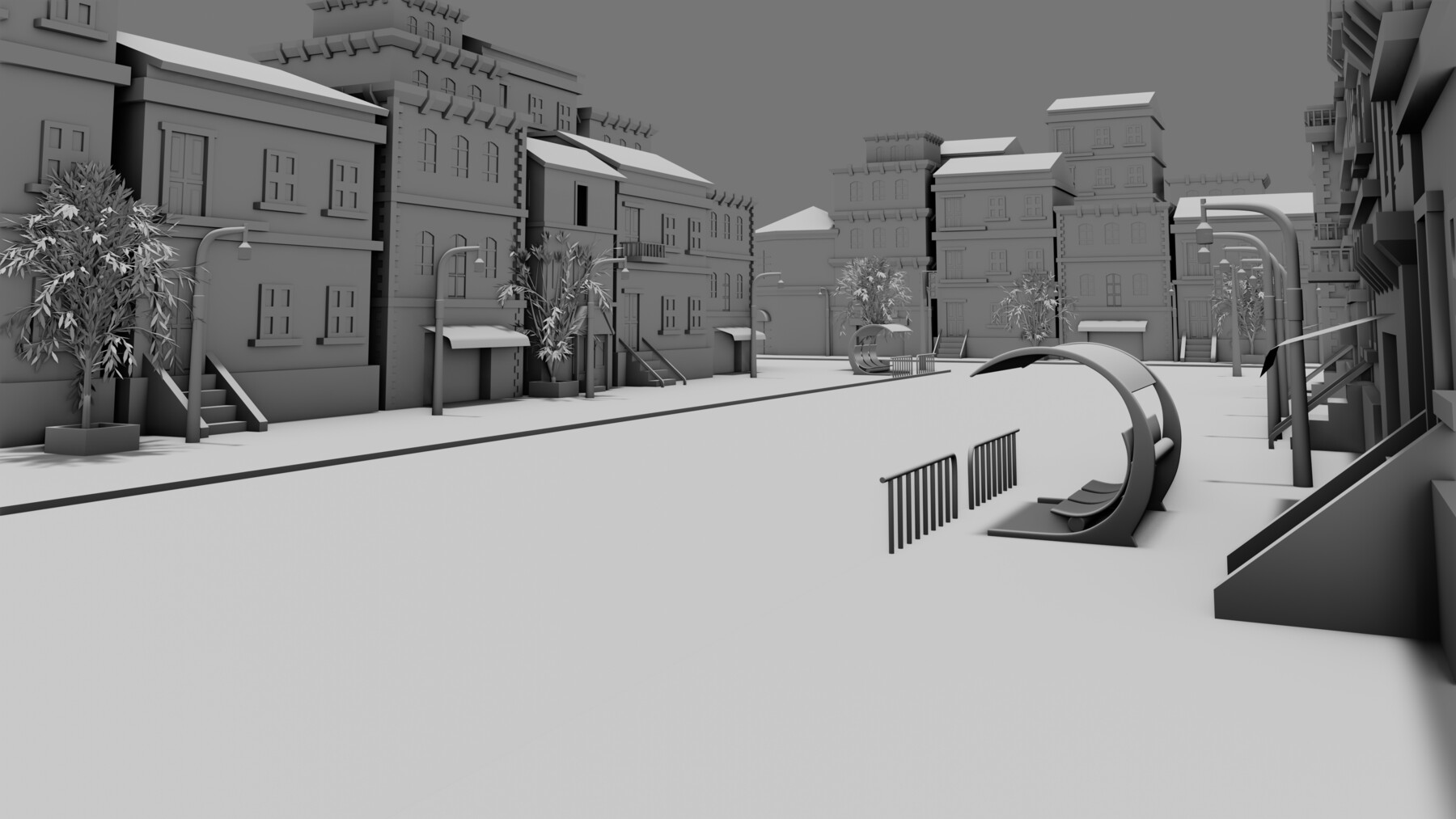 ArtStation - 3D Urban City Street Scene Low Poly | Resources