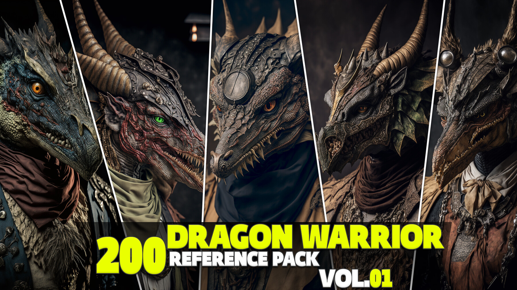 ArtStation - 200 Dragon Warrior Reference Pack Vol.01 | Artworks