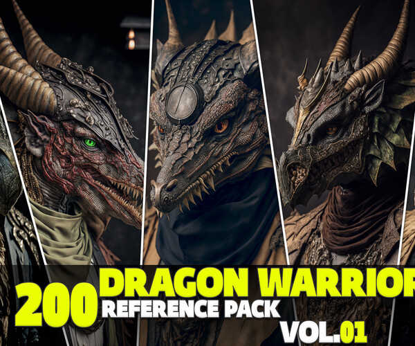 ArtStation - 200 Dragon Warrior Reference Pack Vol.01 | Artworks