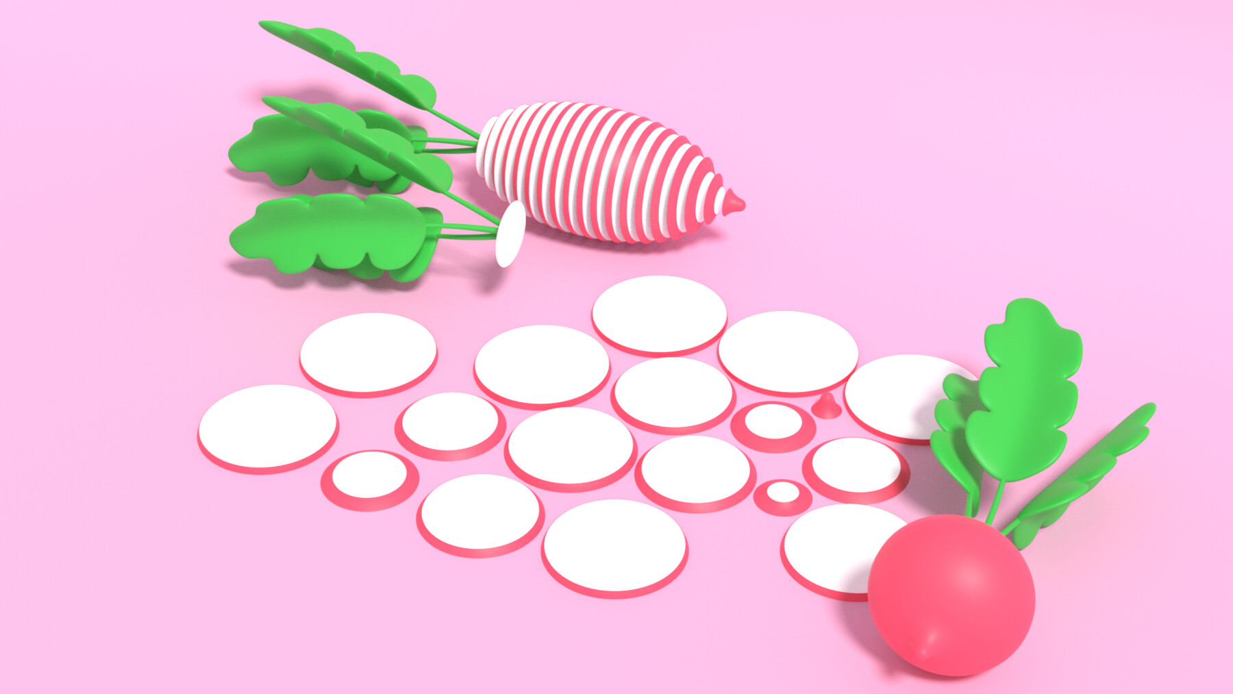 ArtStation - Cartoon Red Radish and Slice 3D model | Resources