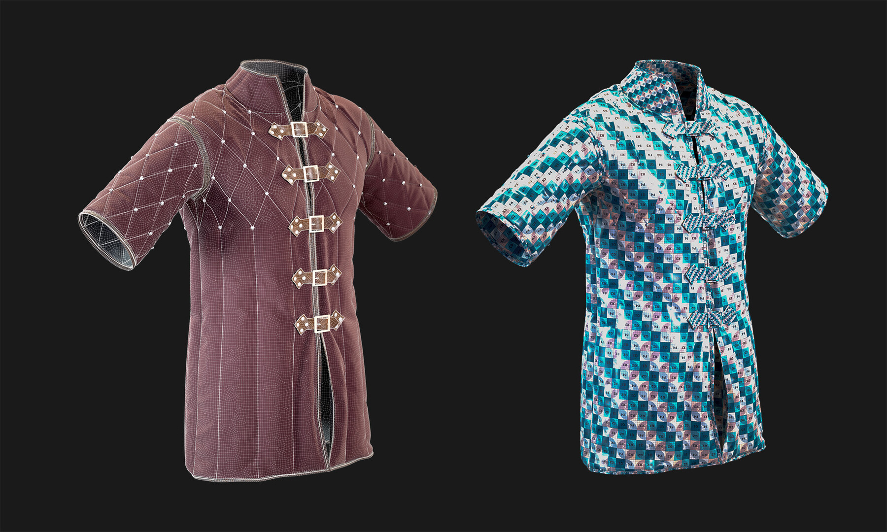 ArtStation - Medieval Custom Gambeson +Materials (Sbsar) | Game Assets