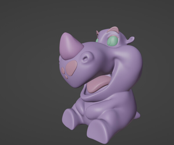 ArtStation - Stylized Rhino 3D Print + Include Textures | Game Assets