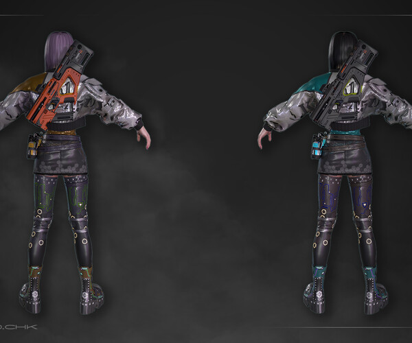 ArtStation - Kate - CyberGirl | Game Assets