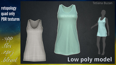 ArtStation - Low poly dress - constructor 4in1 | Game Assets