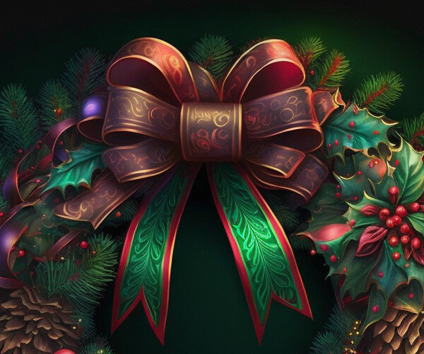 ArtStation - Christmas Wreath Pack (6 Images) | Artworks