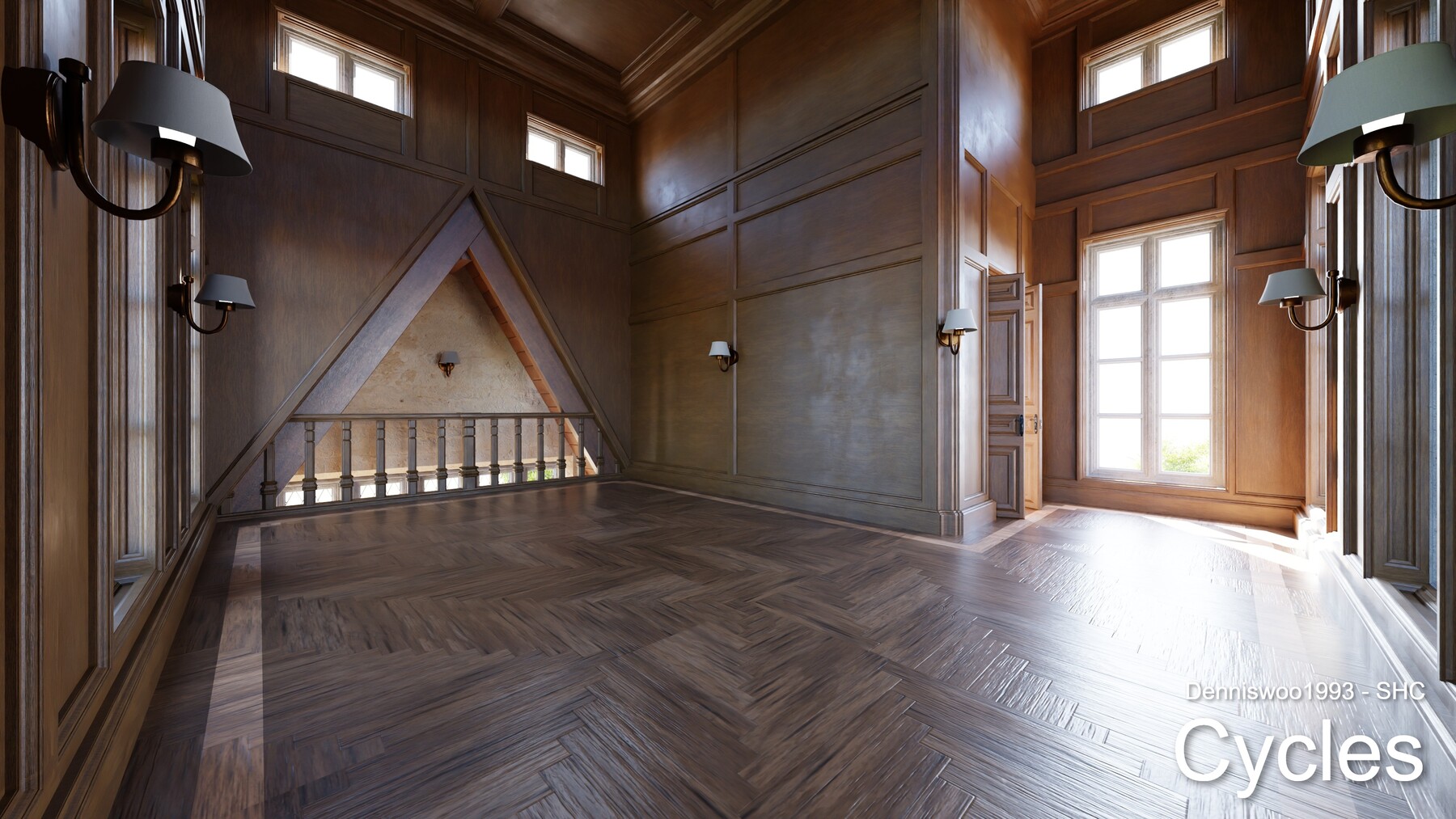 ArtStation - Classic great hall with tower - Church with interior ...