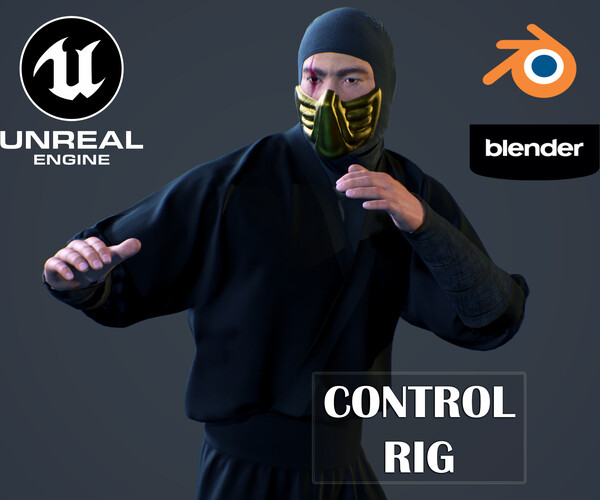 ArtStation - Ninja 03 Rig | Game Assets