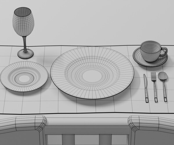 ArtStation - Dining Table 02 | Game Assets