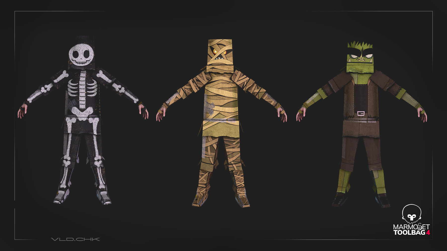 ArtStation - Cardboard Boy Skin Pack | Game Assets