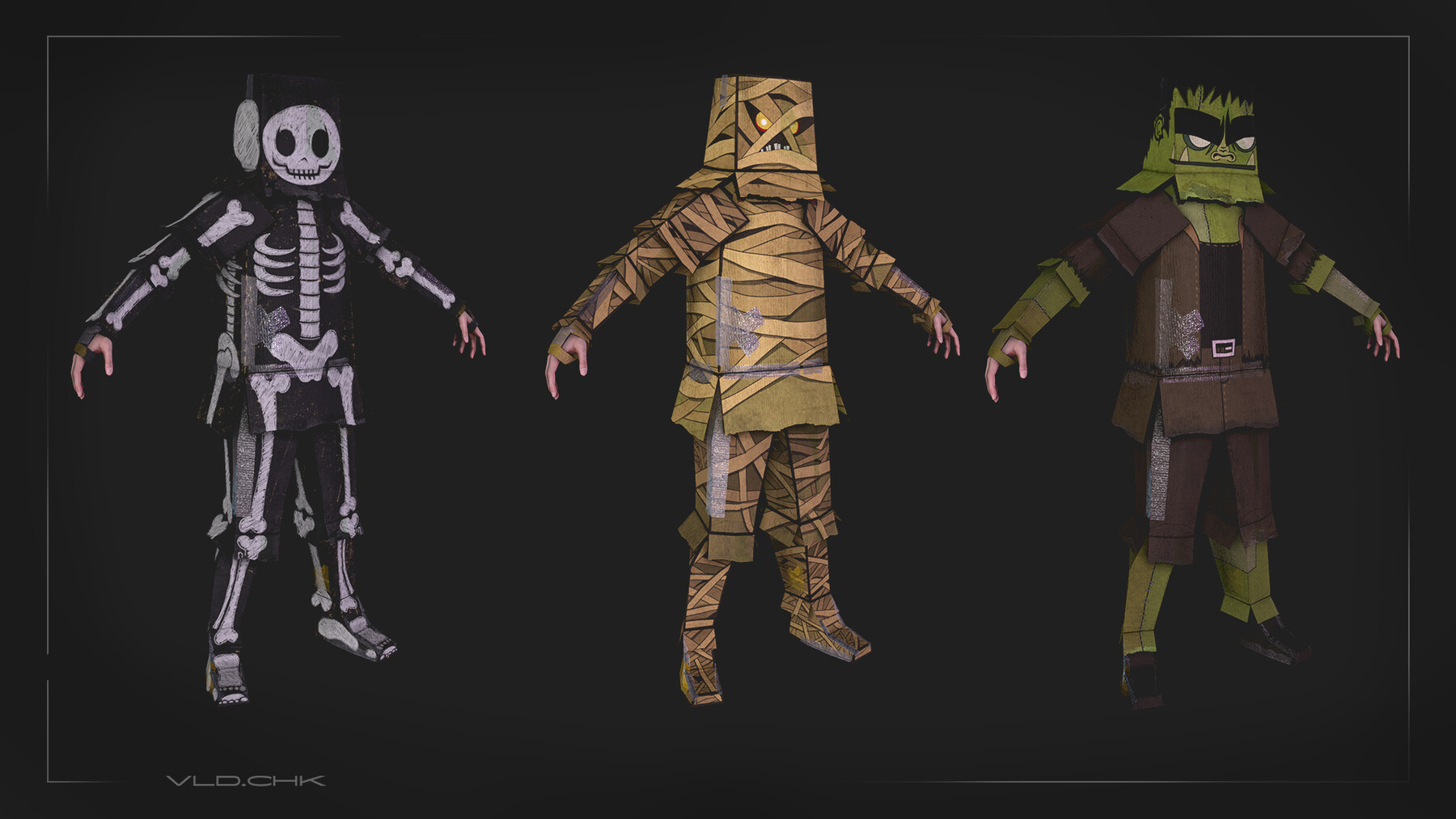 ArtStation - Cardboard Boy Skin Pack | Game Assets
