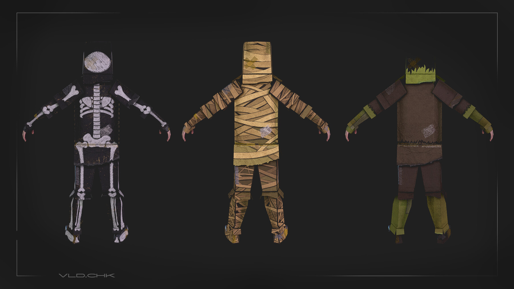 ArtStation - Cardboard Boy Skin Pack | Game Assets