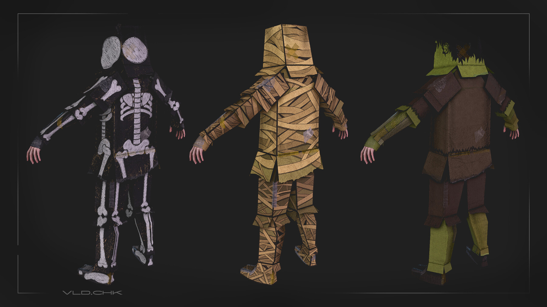 ArtStation - Cardboard Boy Skin Pack | Game Assets