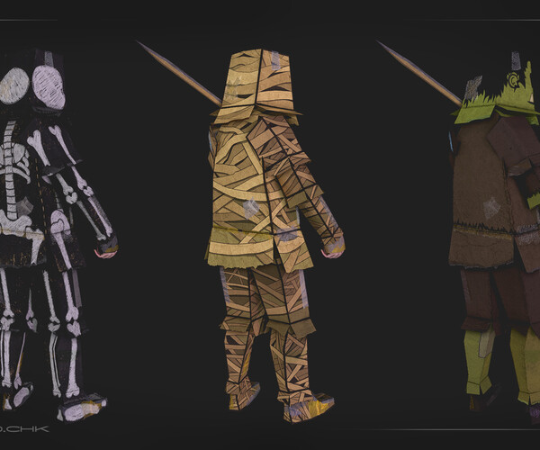 ArtStation - Cardboard Boy Skin Pack | Game Assets