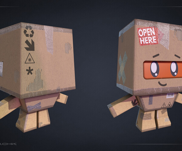 ArtStation - Cute Cardboard Boy | Game Assets
