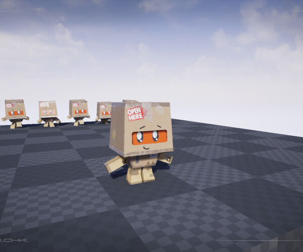 ArtStation - Cute Cardboard Boy | Game Assets