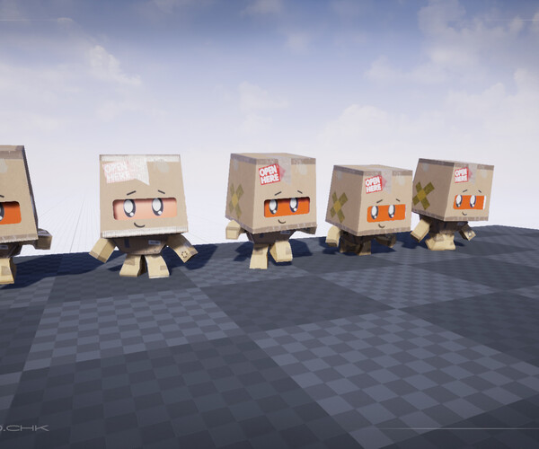 ArtStation - Cute Cardboard Boy | Game Assets