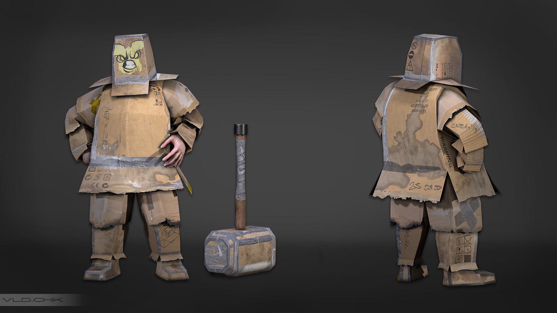ArtStation - Cardboard Fat Man | Game Assets