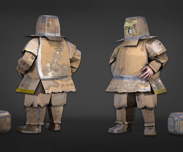 ArtStation - Cardboard Fat Man | Game Assets