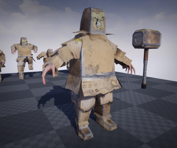 ArtStation - Cardboard Fat Man | Game Assets