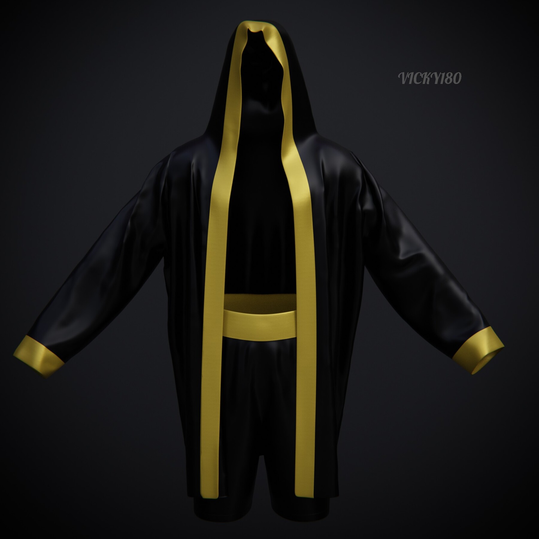 ArtStation - 3D Male Boxing Outfit - Shorts and Robe With 2 Base Colors ...