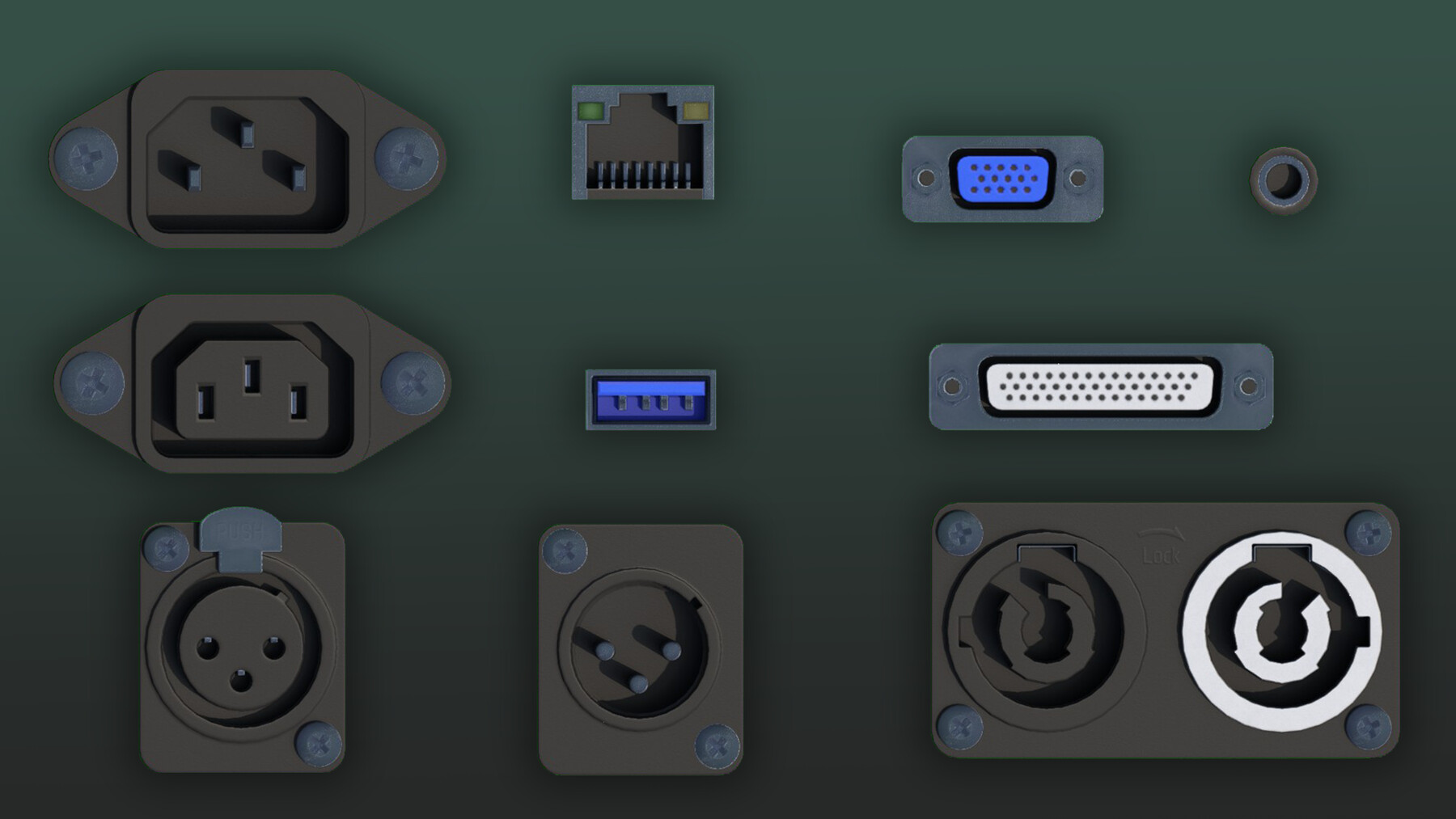 ArtStation - Socket Tool for Substance Painter - 10 sockets | Brushes