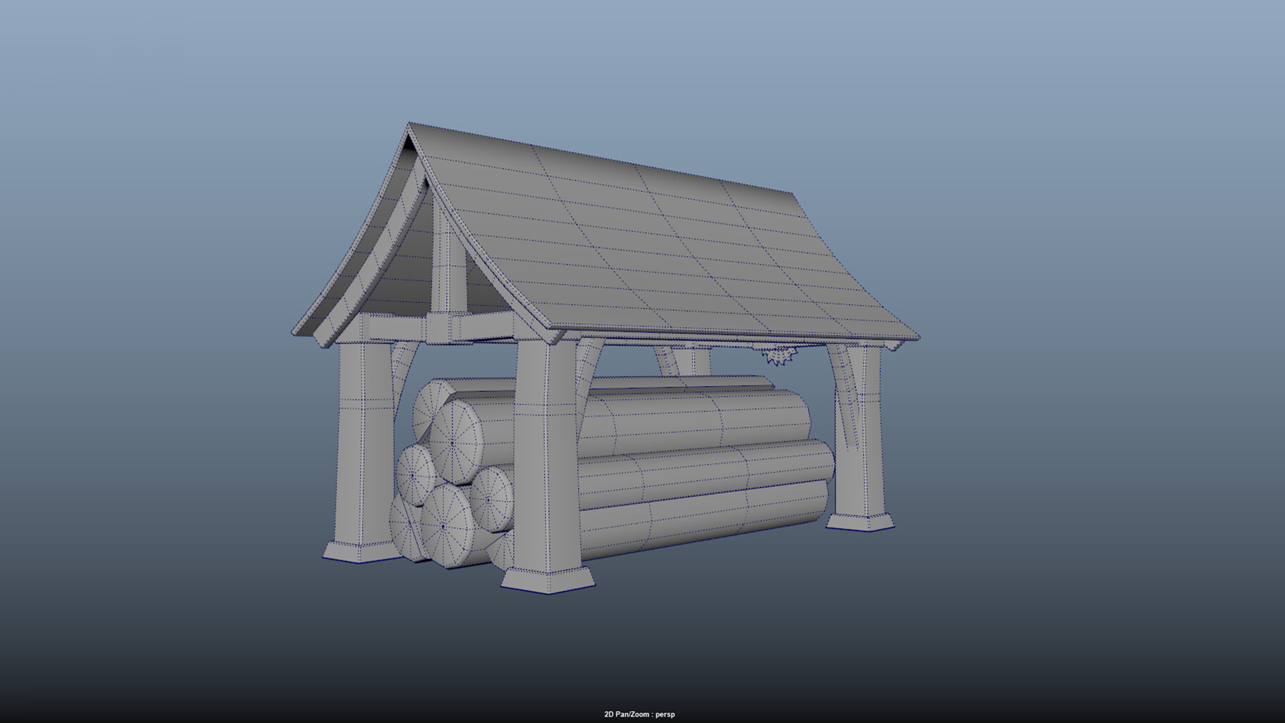 ArtStation - Stylized log shed sawmill PBR game ready Low-poly 3D model ...