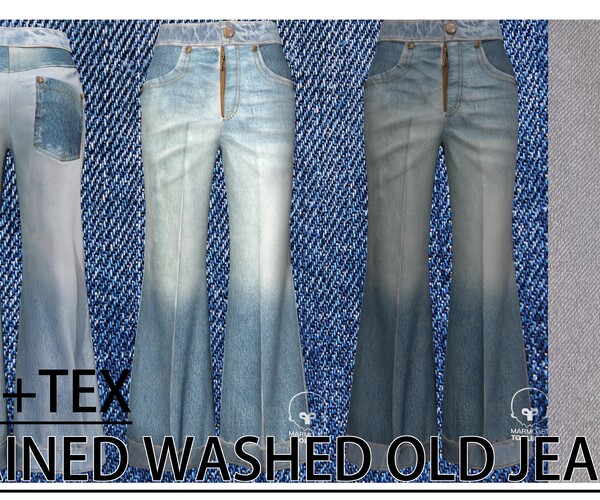 ArtStation - Stained washed old jeans(OBJ +tex) | Game Assets