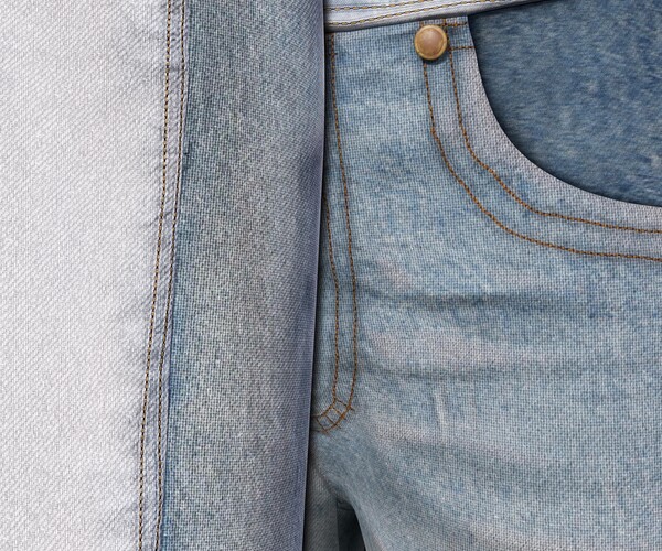 ArtStation - Stained washed old jeans(OBJ +tex) | Game Assets