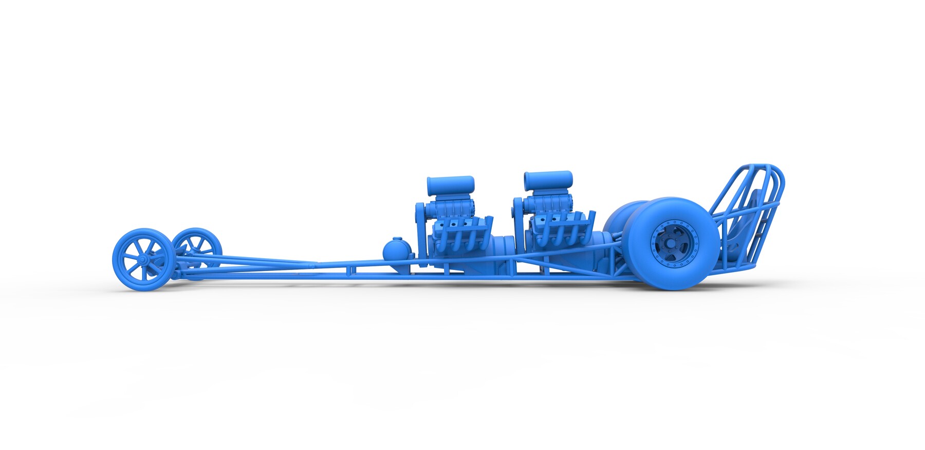 ArtStation - 3D printable Diecast Front engine dragster with 2 V8 Scale ...