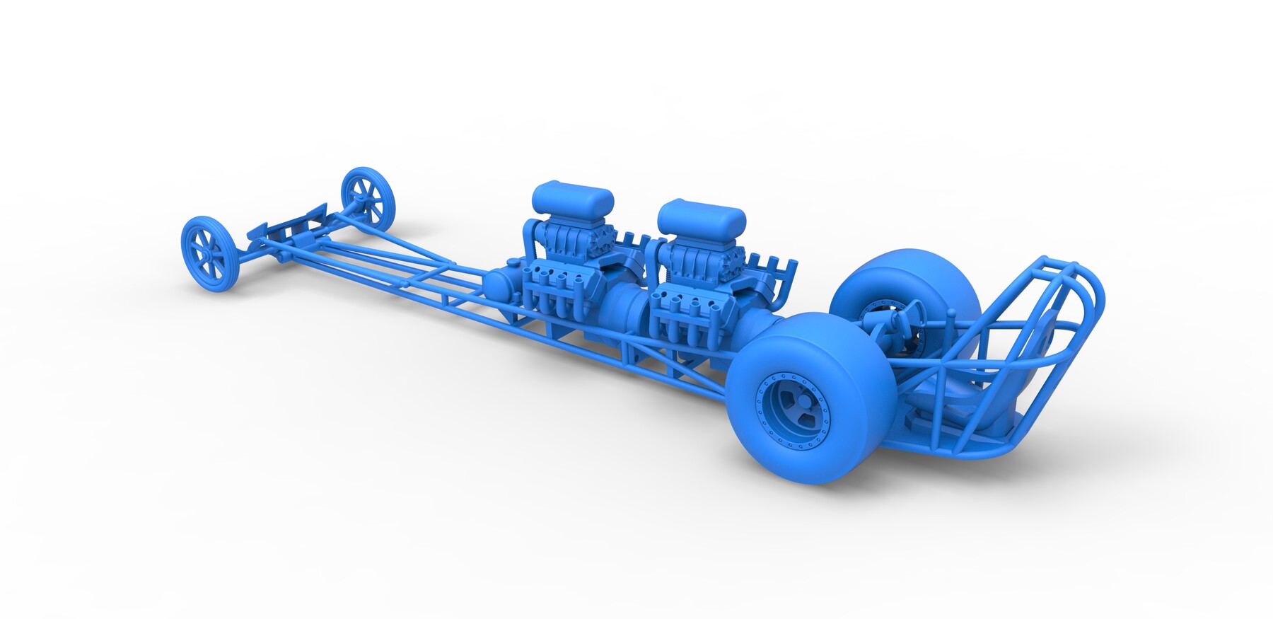 ArtStation - 3D printable Diecast Front engine dragster with 2 V8 Scale ...