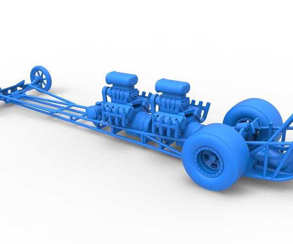 ArtStation - 3D printable Diecast Front engine dragster with 2 V8 Scale ...
