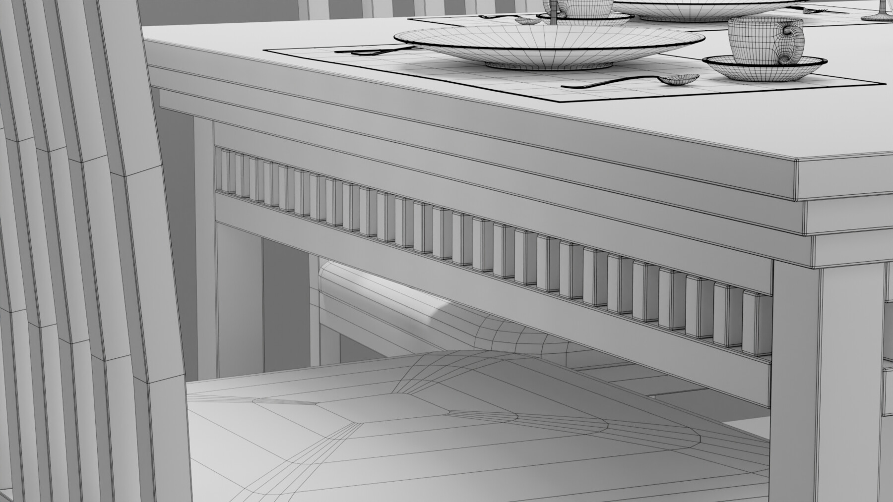 ArtStation - Dining Table 03 | Game Assets