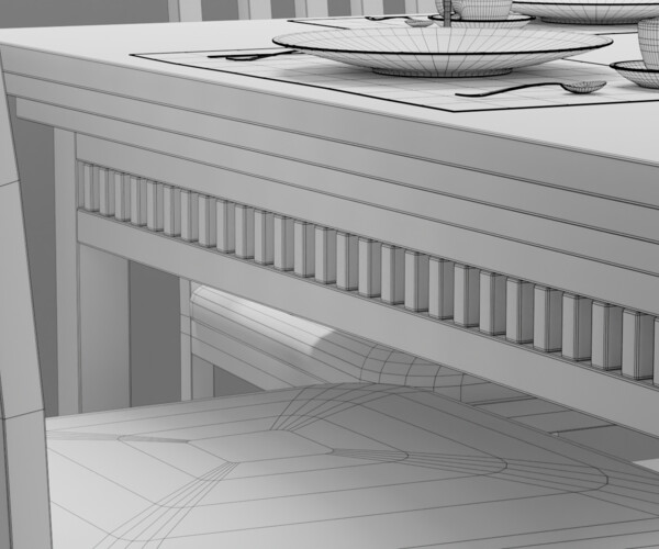 ArtStation - Dining Table 03 | Game Assets