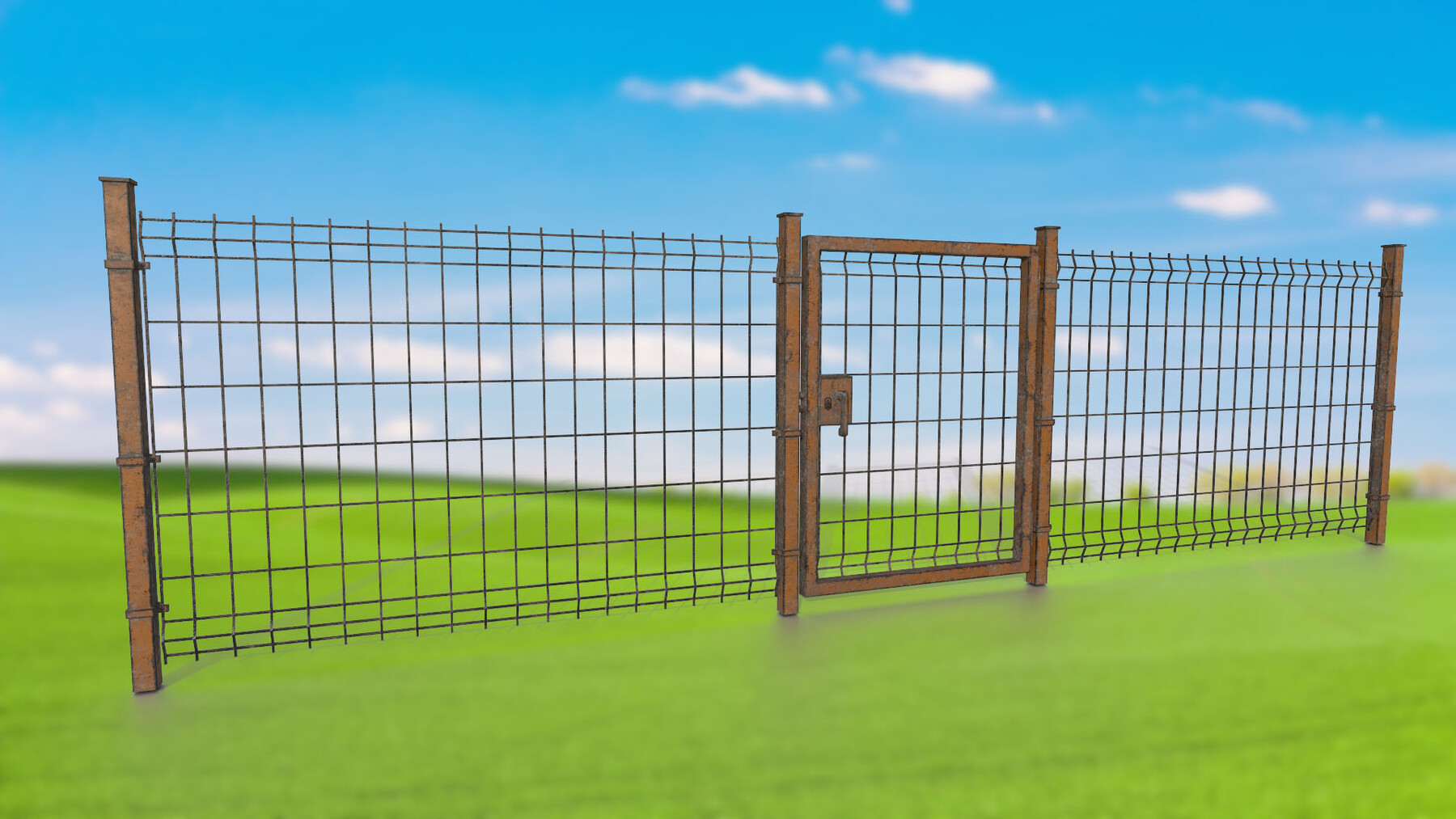 ArtStation - Metal gates and grating wall PBR low-poly game ready Low ...