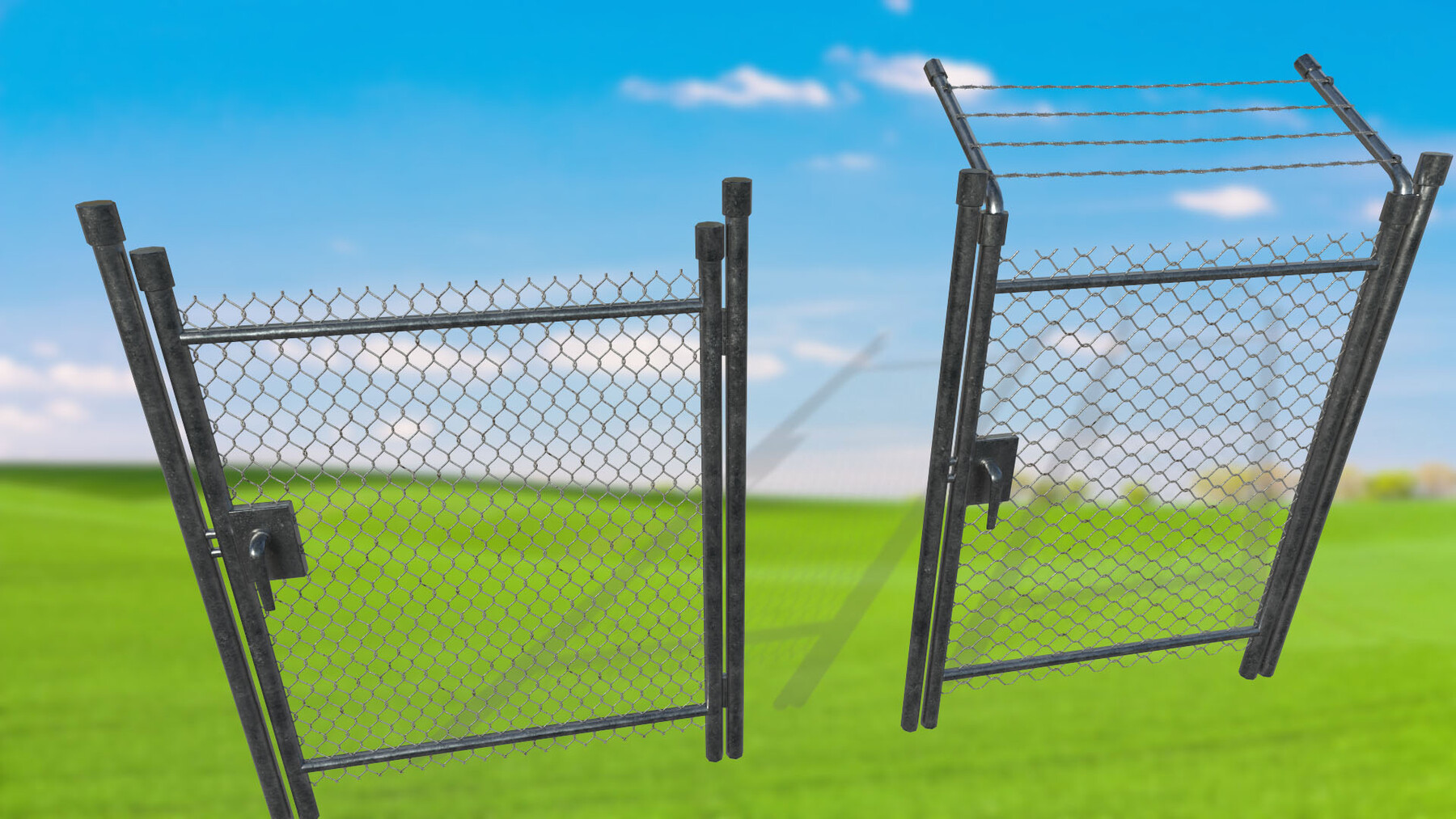 ArtStation - metal mesh gates Low-poly 3D model | Resources