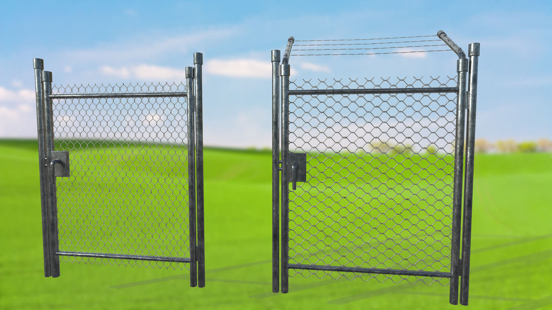 ArtStation - Netting Mesh Fence Kit Low-poly 3D model | Resources
