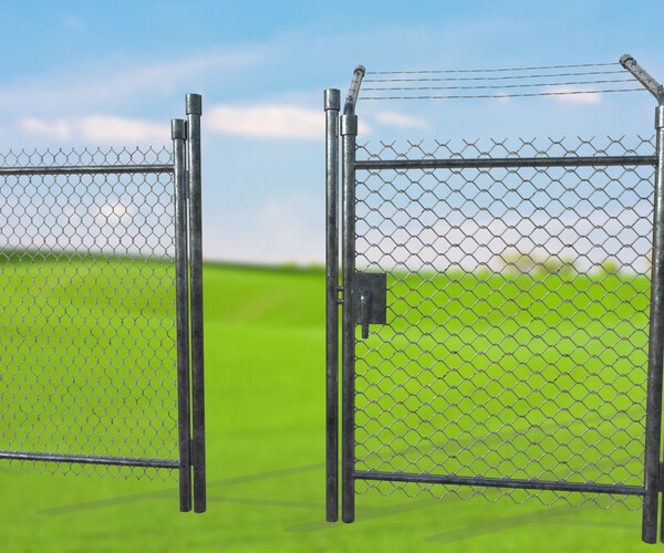 ArtStation - Netting Mesh Fence Kit Low-poly 3D model | Resources