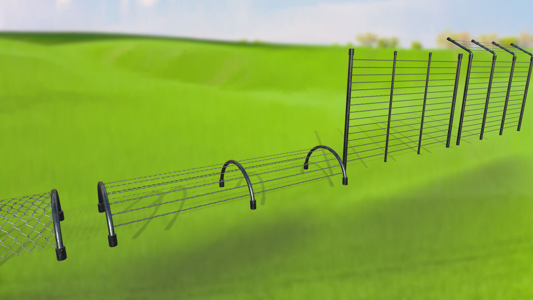 ArtStation - Netting Mesh Fence Kit Low-poly 3D model | Resources