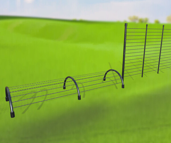 ArtStation - Netting Mesh Fence Kit Low-poly 3D model | Resources